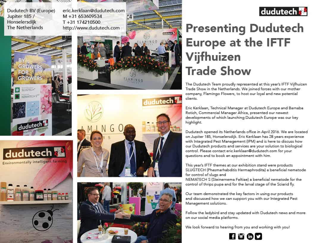 Presenting Dudutech Europe at IFTF Vijfhuizen Trade Show | Dudutech